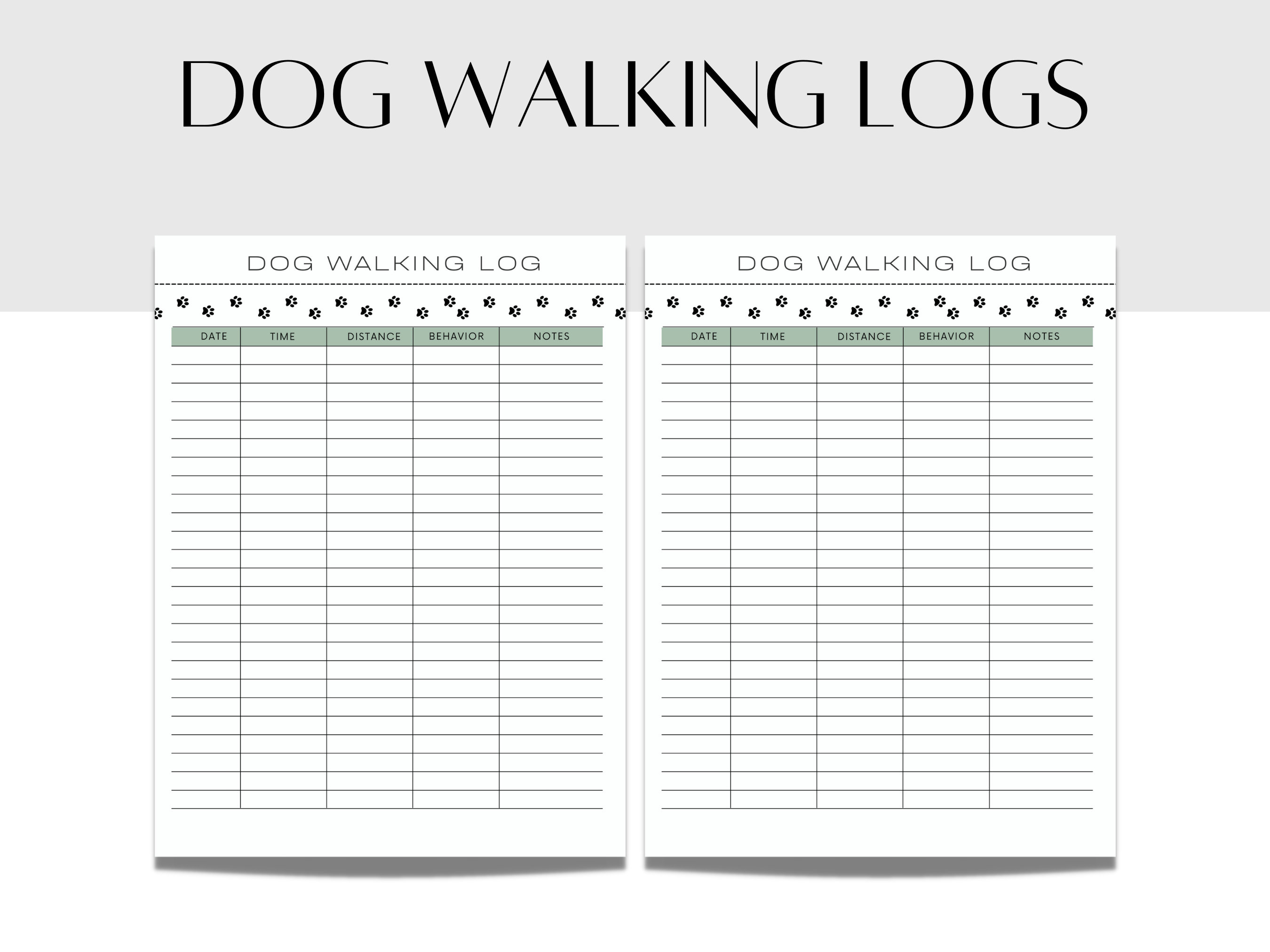 Dog Walking Forms Editable Dog Walking Templates Dog Walking - Etsy