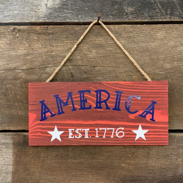 America Wood Sign - Etsy