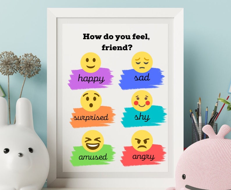 FEELINGS CHART for KIDS Kid Prints Emotion Chart Kid - Etsy