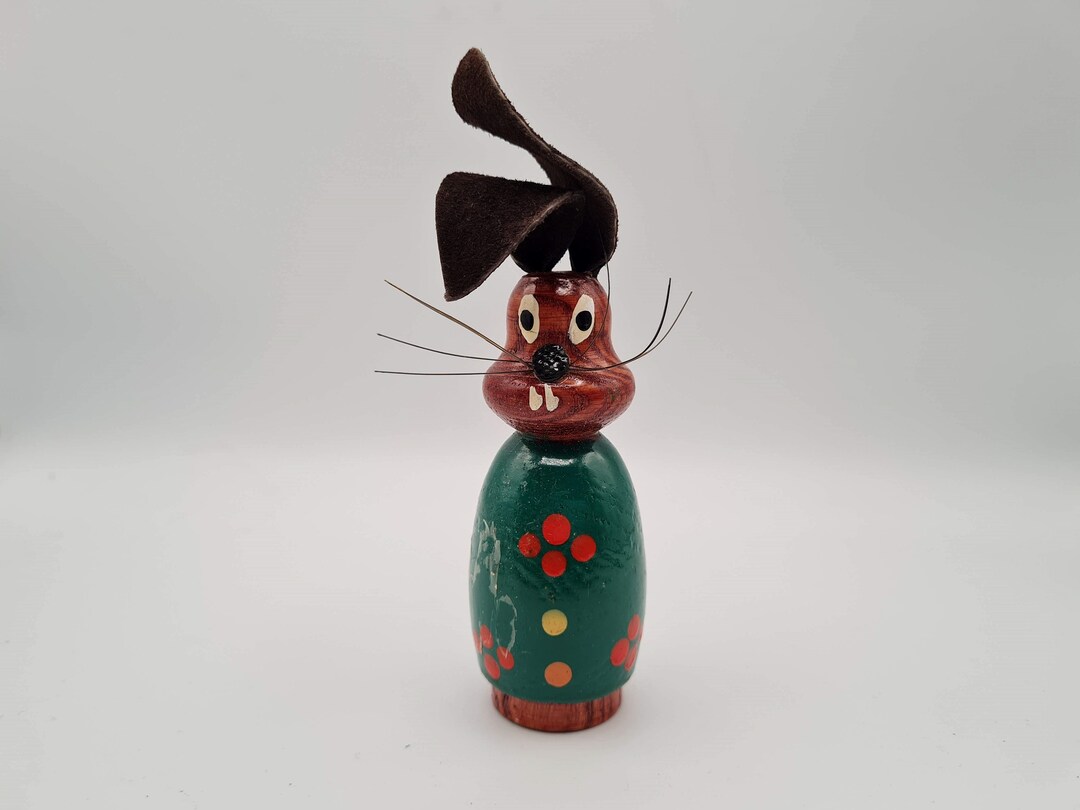 Vintage Erzgebirge Easter Bunny German Wooden Decoration Folk Art Hand ...