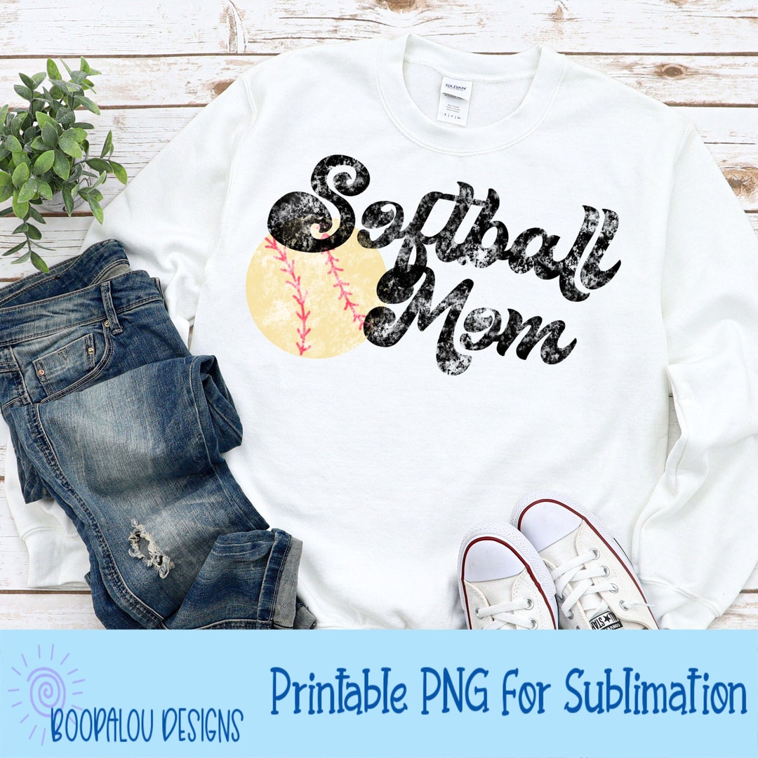 Softball Mom PNG, Distressed Softball Mom PNG, Softball Mom PNG, Sports ...