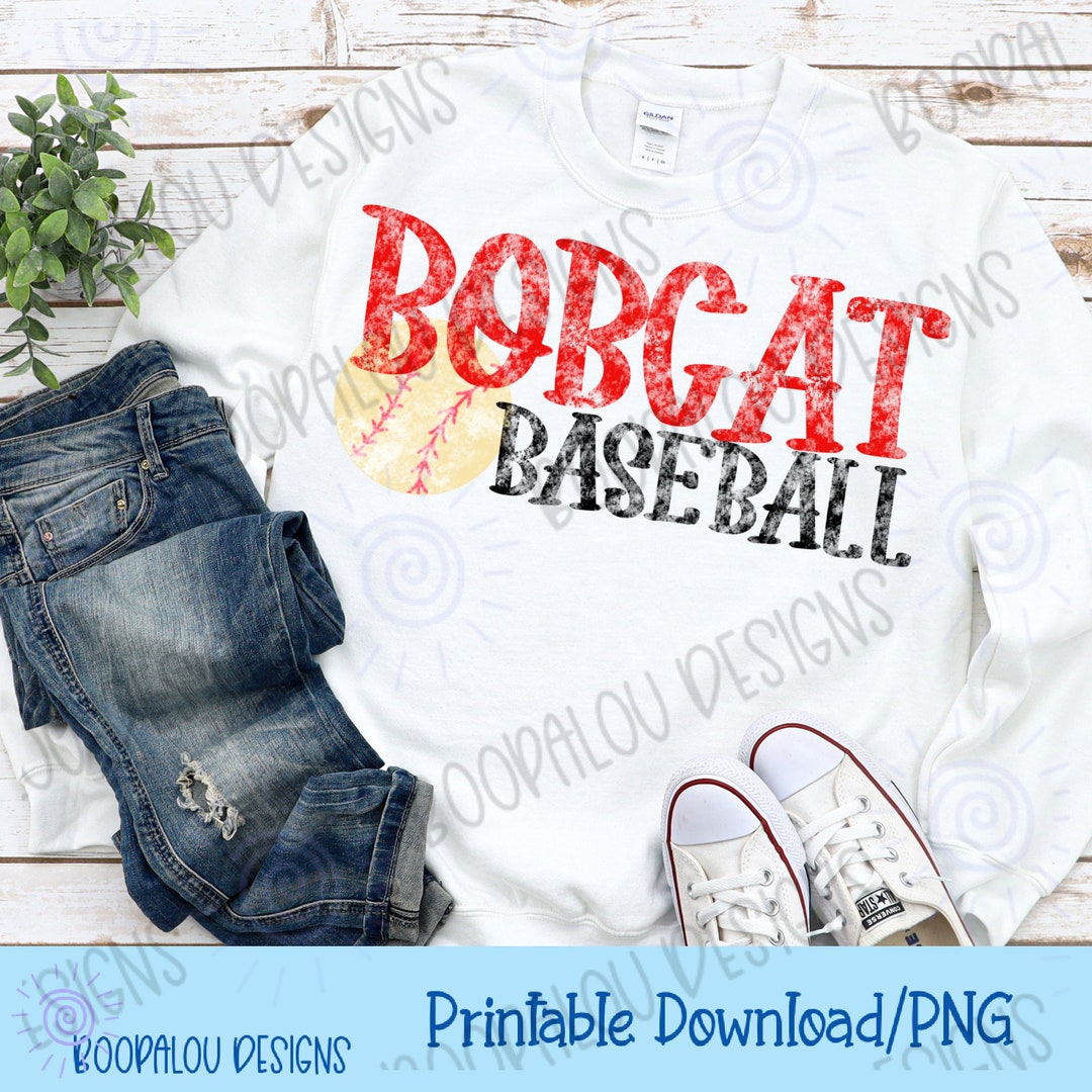 Distressed Bobcat Baseball PNG, Red and Black Baseball Png, Distressed ...