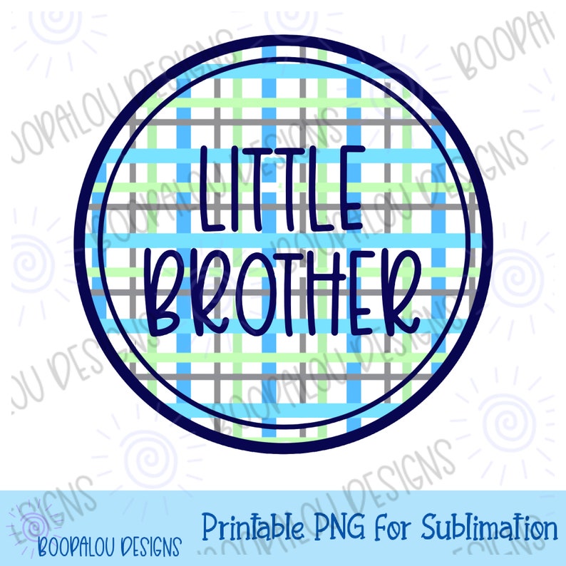 Big Brother Little Brother Blue Plaid PNG Bundle, PNG for Sublimation ...
