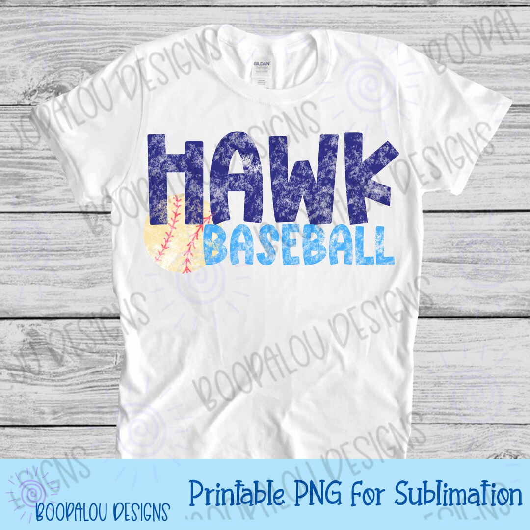 Distressed Hawk Baseball PNG, Team Shirt Design (digital Download) - Etsy