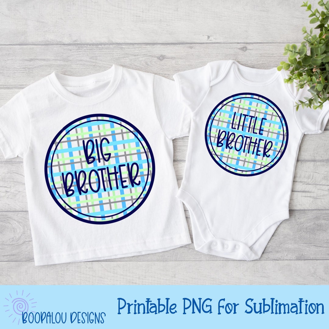 Big Brother Little Brother Blue Plaid PNG Bundle, PNG for Sublimation ...