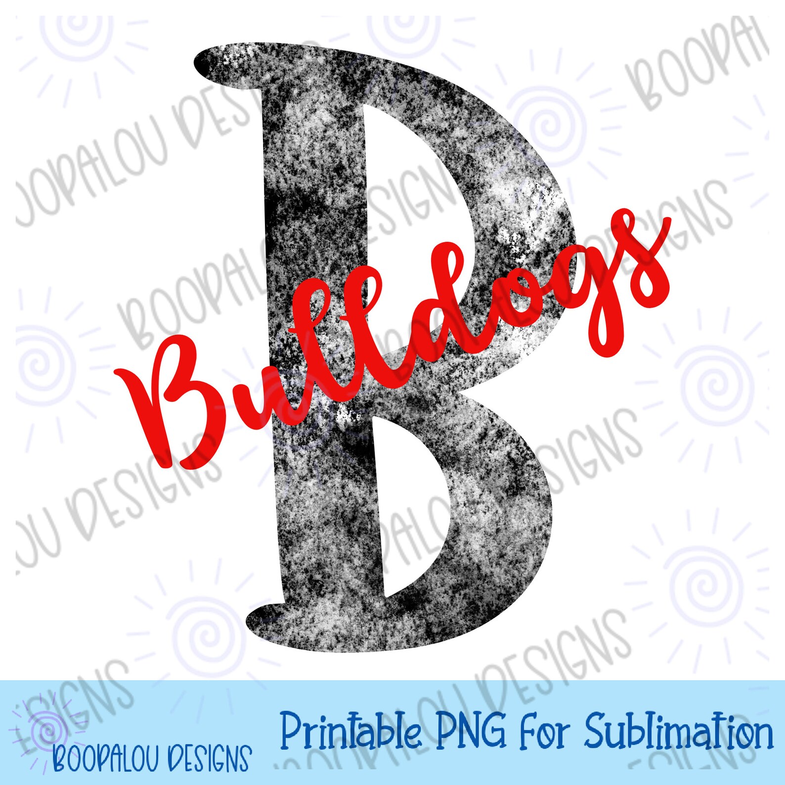 Red and Black Distressed Initial Bulldog PNG (digital Download) - Etsy