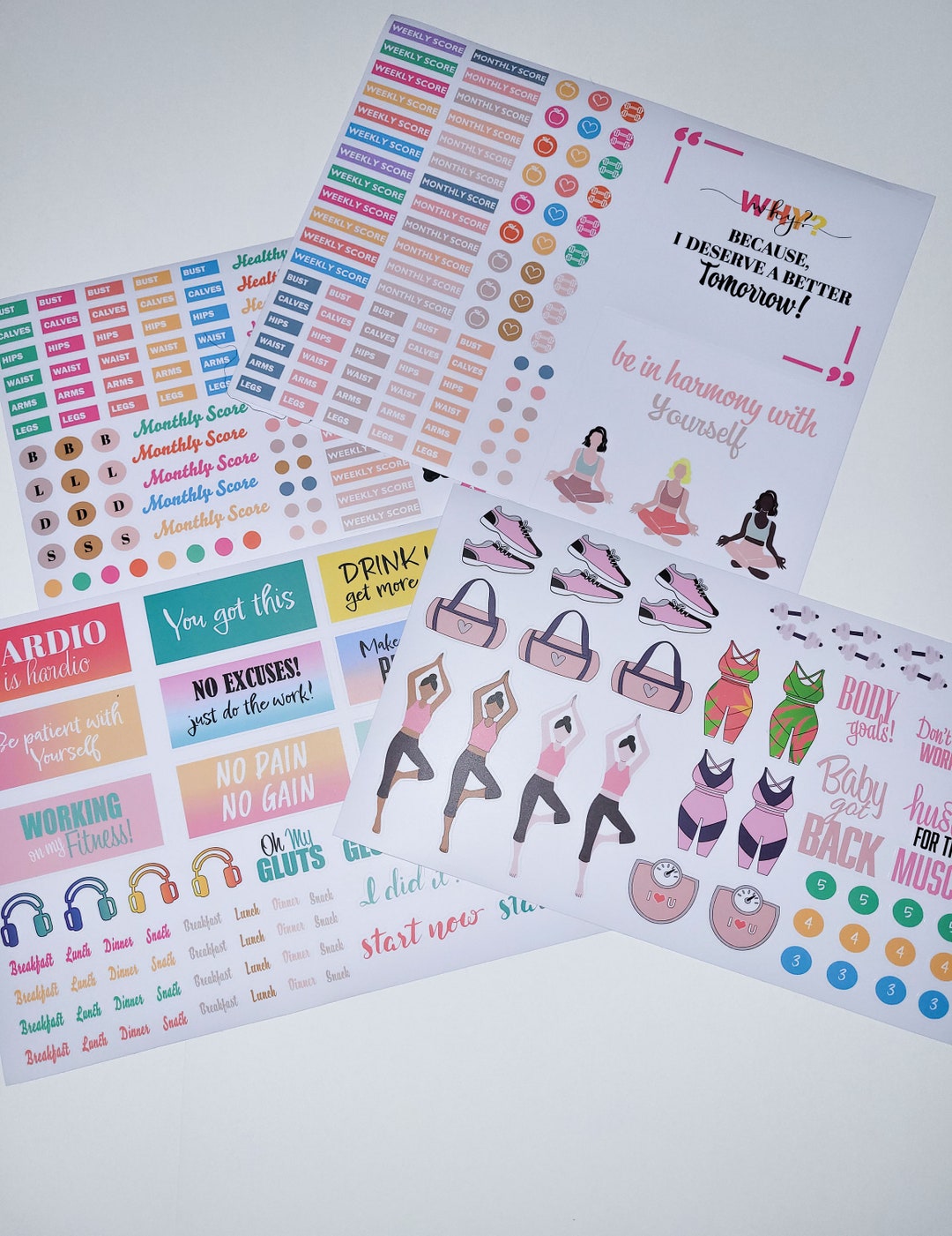 Workout Stickers I Exercise Stickers I Fitness Goals Stickers I Fitness ...