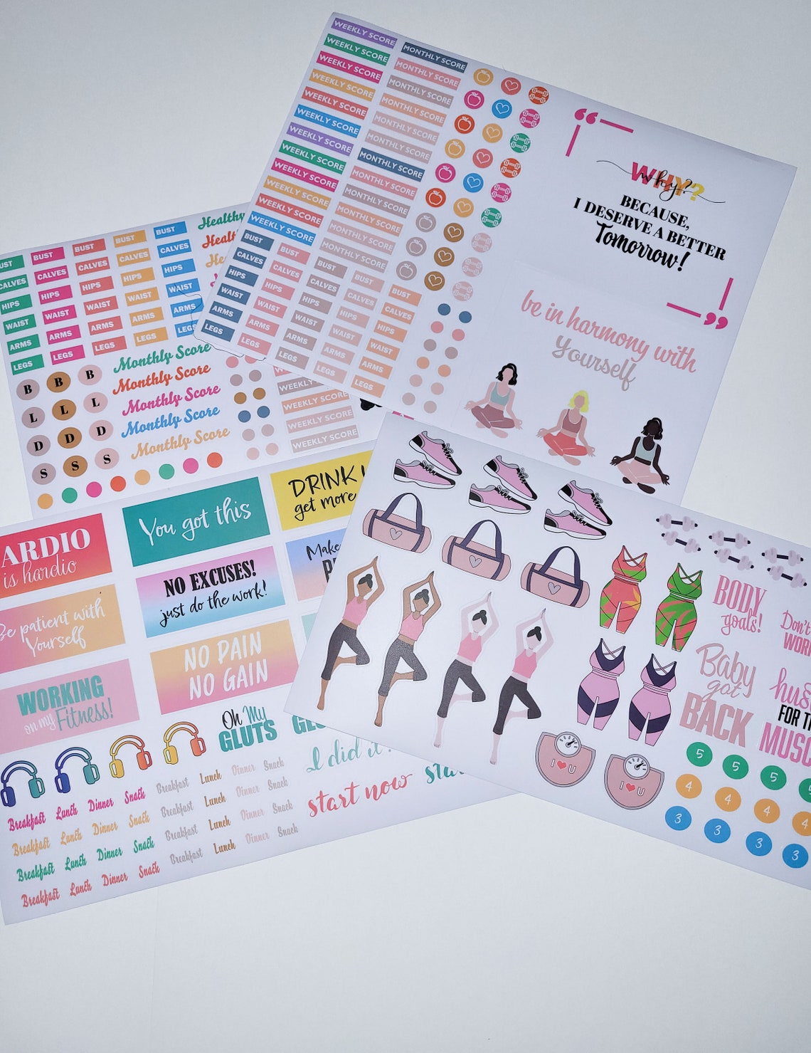 Workout Stickers I Exercise Stickers I Fitness Goals Stickers I Fitness ...