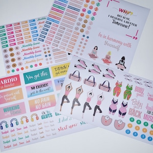 Workout Stickers I Exercise Stickers I Fitness Goals Stickers I Fitness ...