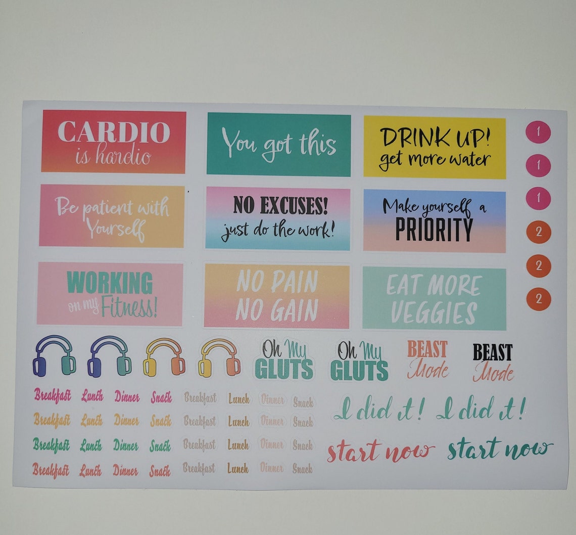 Workout Stickers I Exercise Stickers I Fitness Goals Stickers I Fitness ...