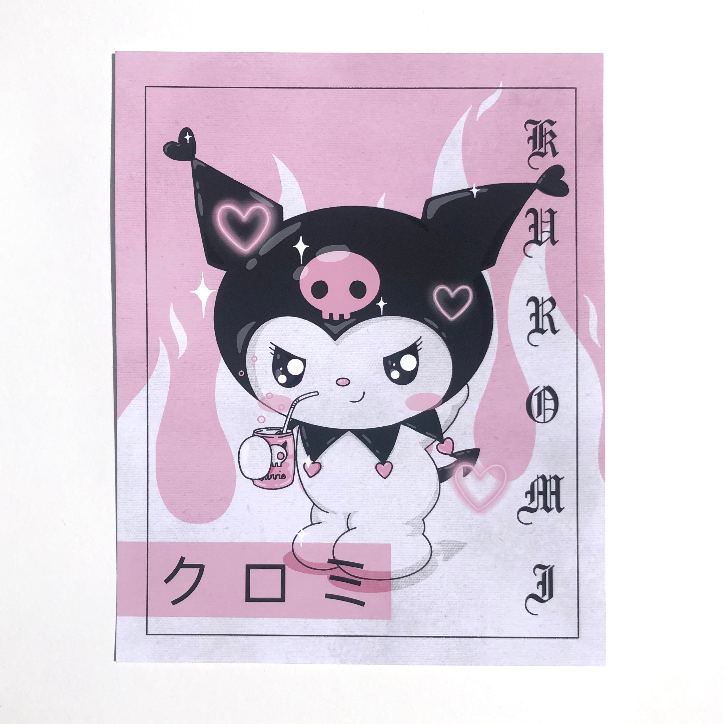 Kuromi Art Print | Cute Pink Sanrio My Melody Inspired Home Decor - Etsy