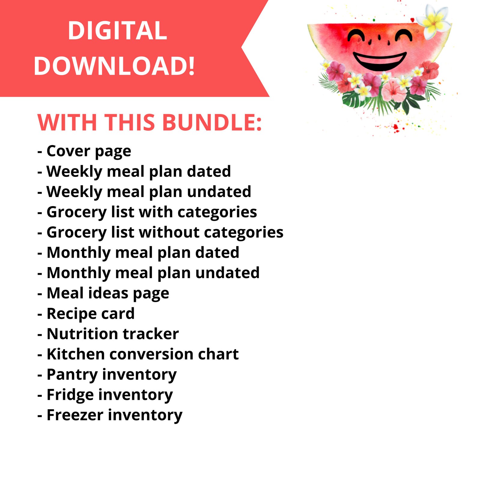 Printable Meal Planner Bundle Menu Planning Planner Inserts - Etsy
