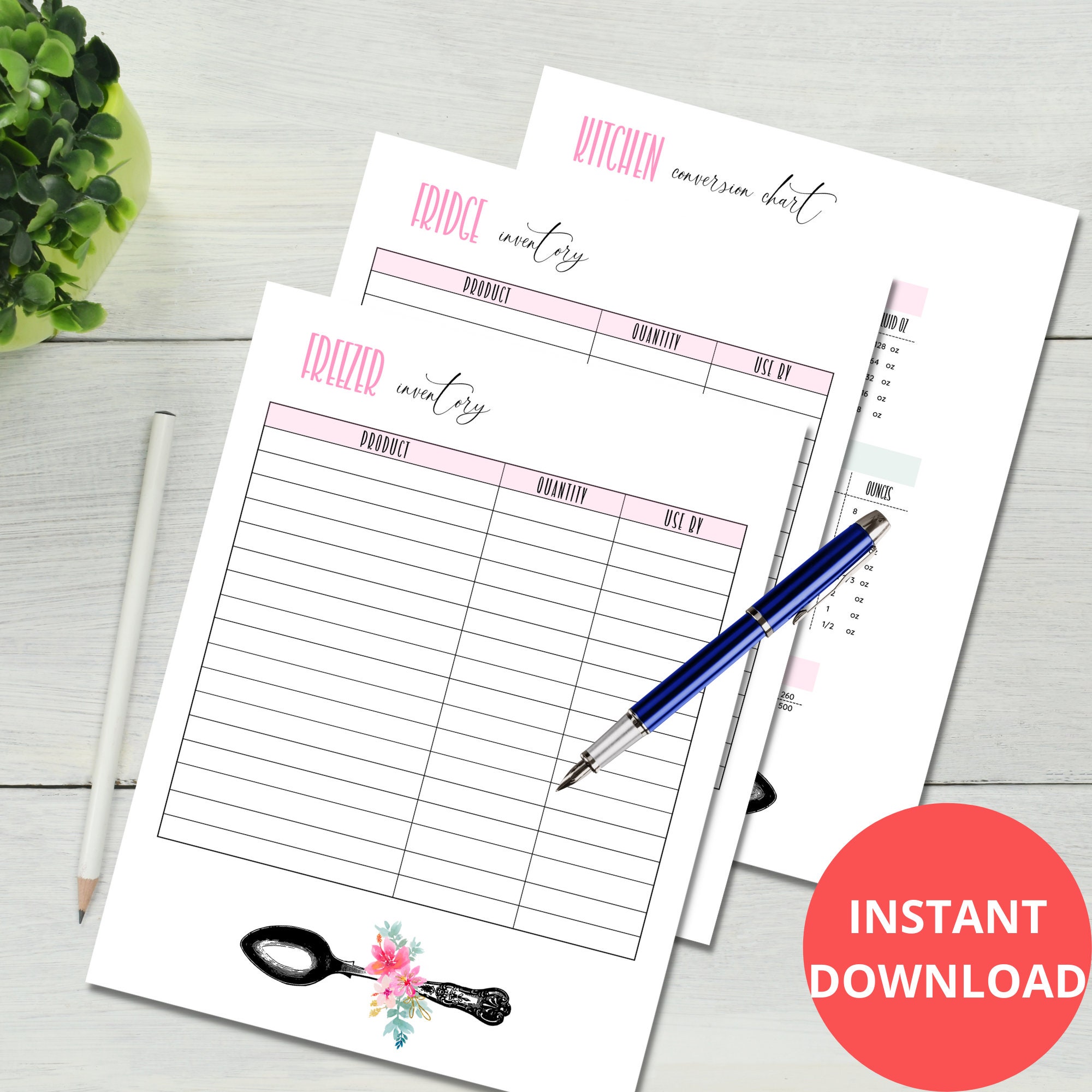 Printable Meal Planner Bundle Menu Planning Planner Inserts - Etsy