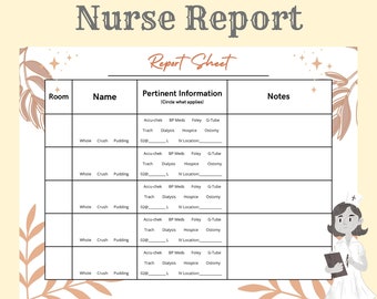Nursing Report Sheet / LTC / Long Term Care / SNF / LPN / Registered ...