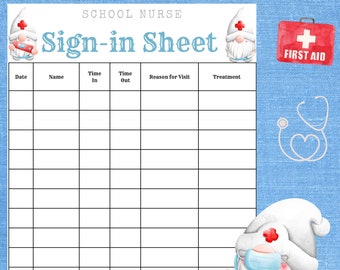 HEALTH OFFICE LOG, School Nurse Sign-in Sheet - Etsy