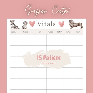 Printable Vitals Log: 15 Patient Tracking Sheet (digital Download) - Etsy
