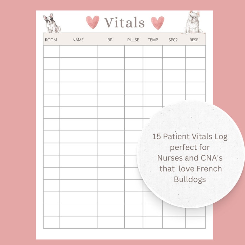 Printable Vitals Log / Vitals Report / Chart / Vital Signs Tracking ... Printable Vitals Log / Vitals Report / Chart / Vital Signs Tracking ...