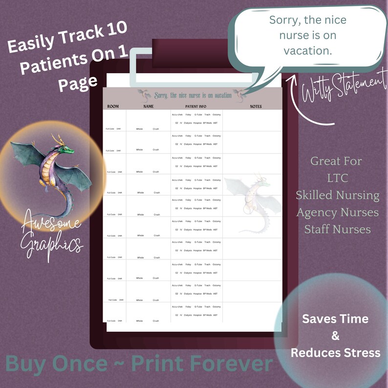 Nurse Report Sheet Vital Signs Log Nurse Bundle Report Sheet Vital ...