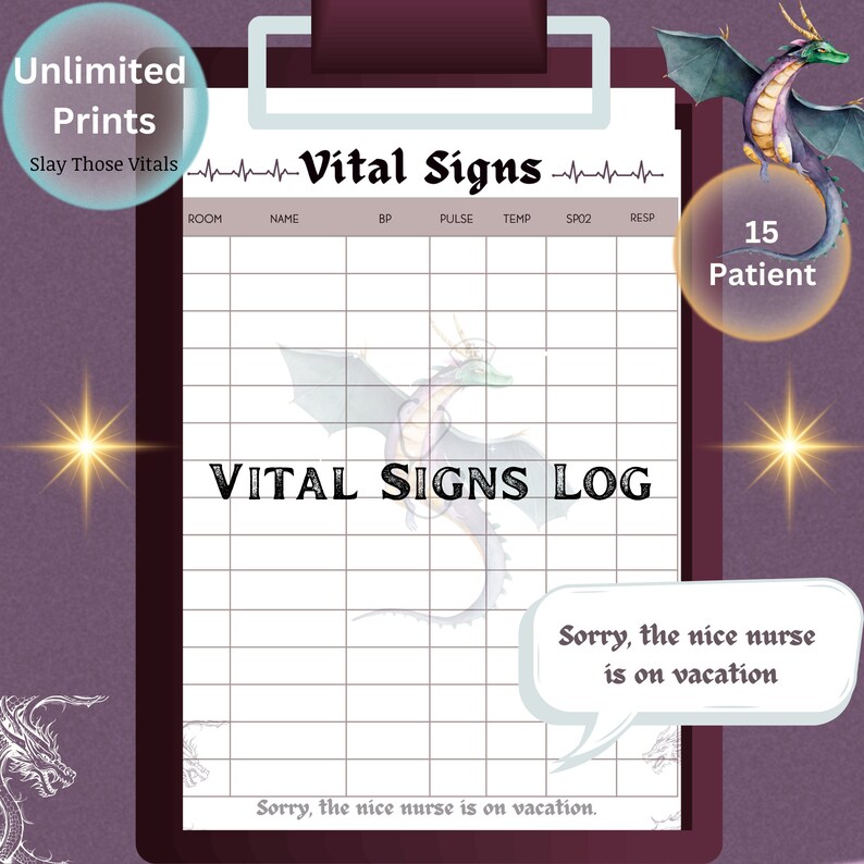 Nurse Report Sheet Vital Signs Log Nurse Bundle Report Sheet Vital Signs Nurse CNA LTC Long Term ...