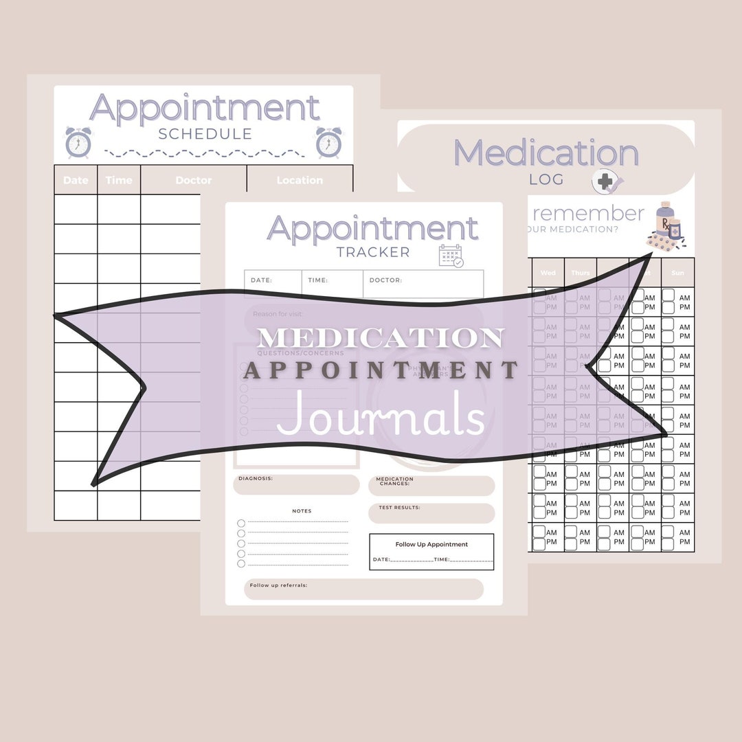 Medication Log ~ Appointment Tracker ~ Health Journal ~ Daily ...