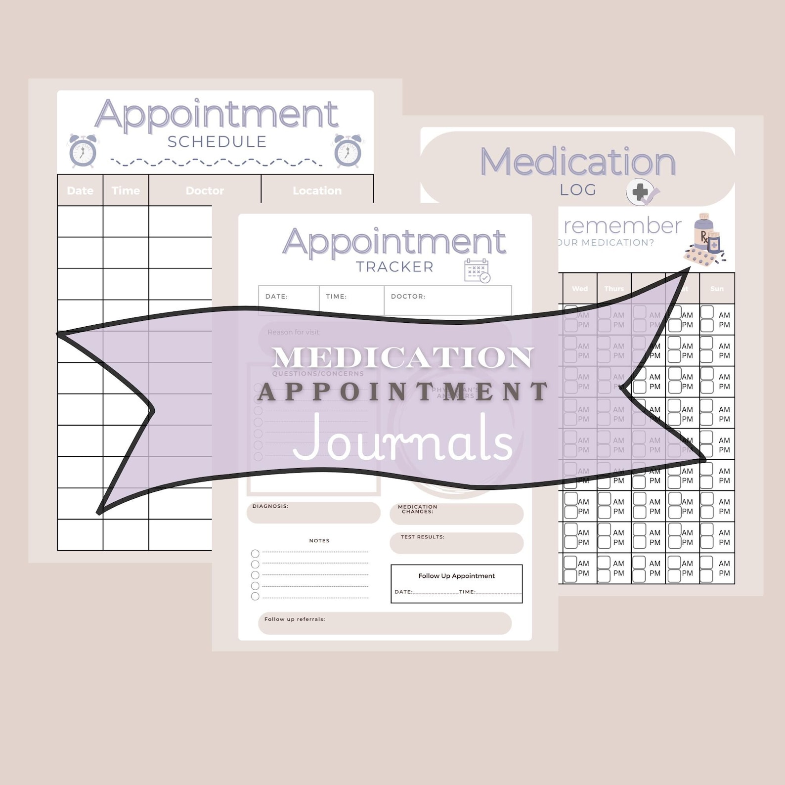 Medication Log ~ Appointment Tracker ~ Health Journal ~ Daily ...