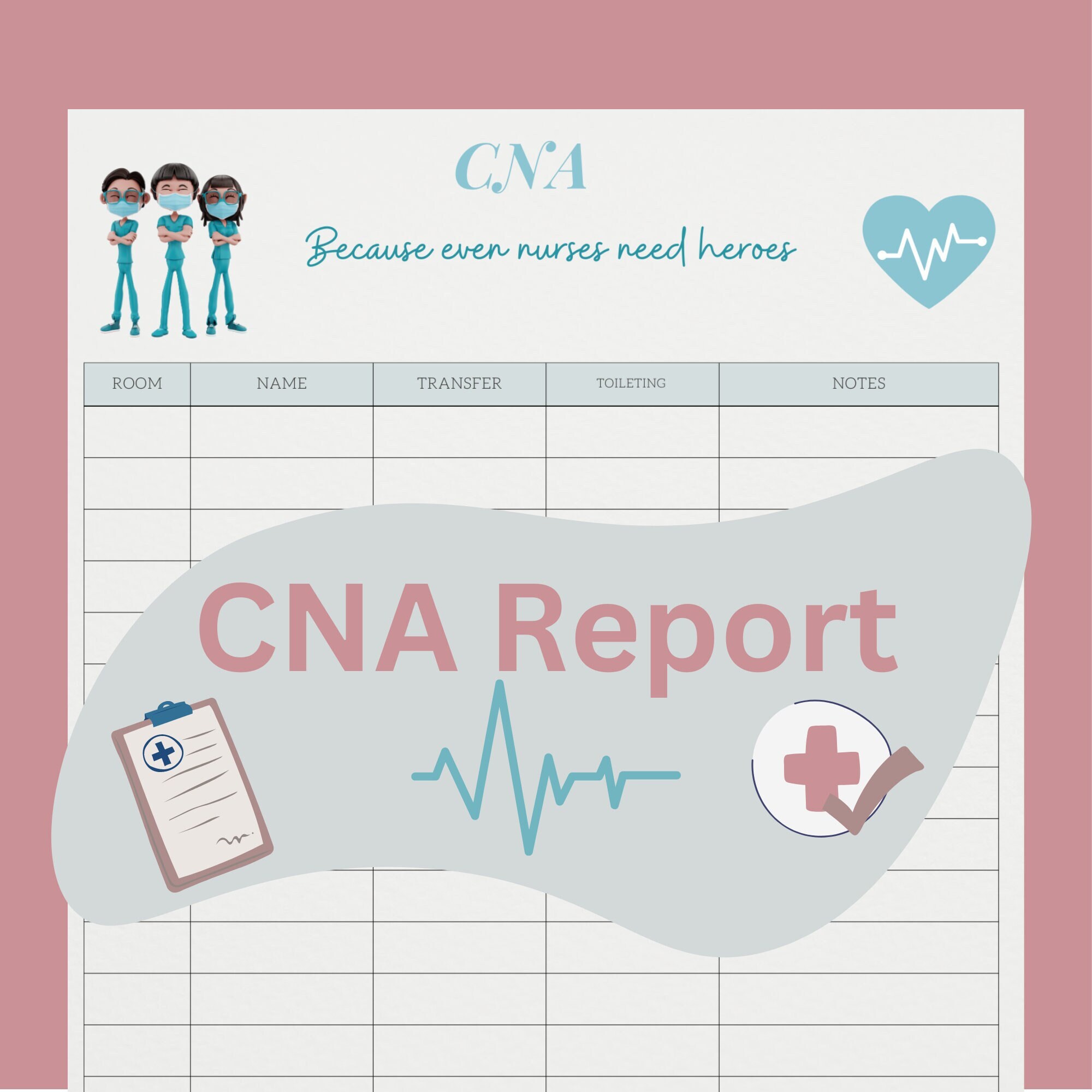 CNA Report / PCT Report Sheet / Nursing Aide / Shift Change / LTC / Snf ...