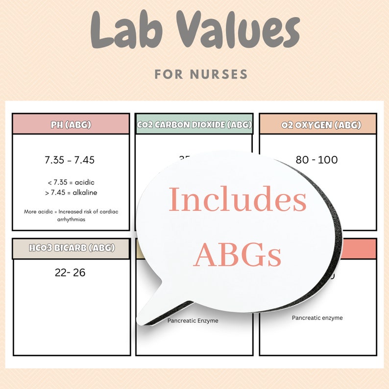 Lab Values / Nursing School Flashcards / Printable / Nurse / - Etsy