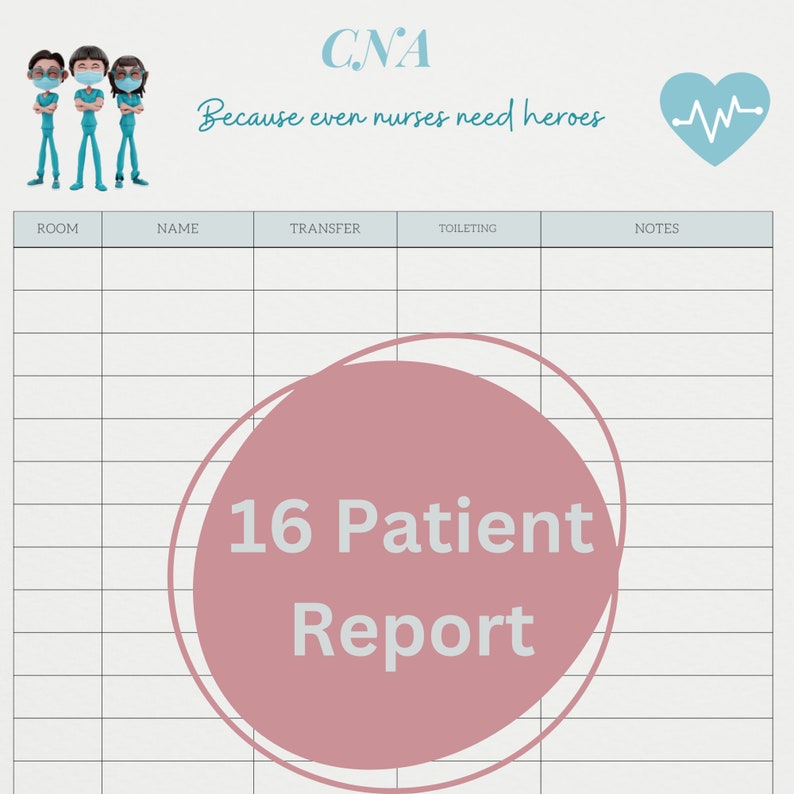 CNA Report / PCT Report Sheet / Nursing Aide / Shift Change / LTC / Snf ...