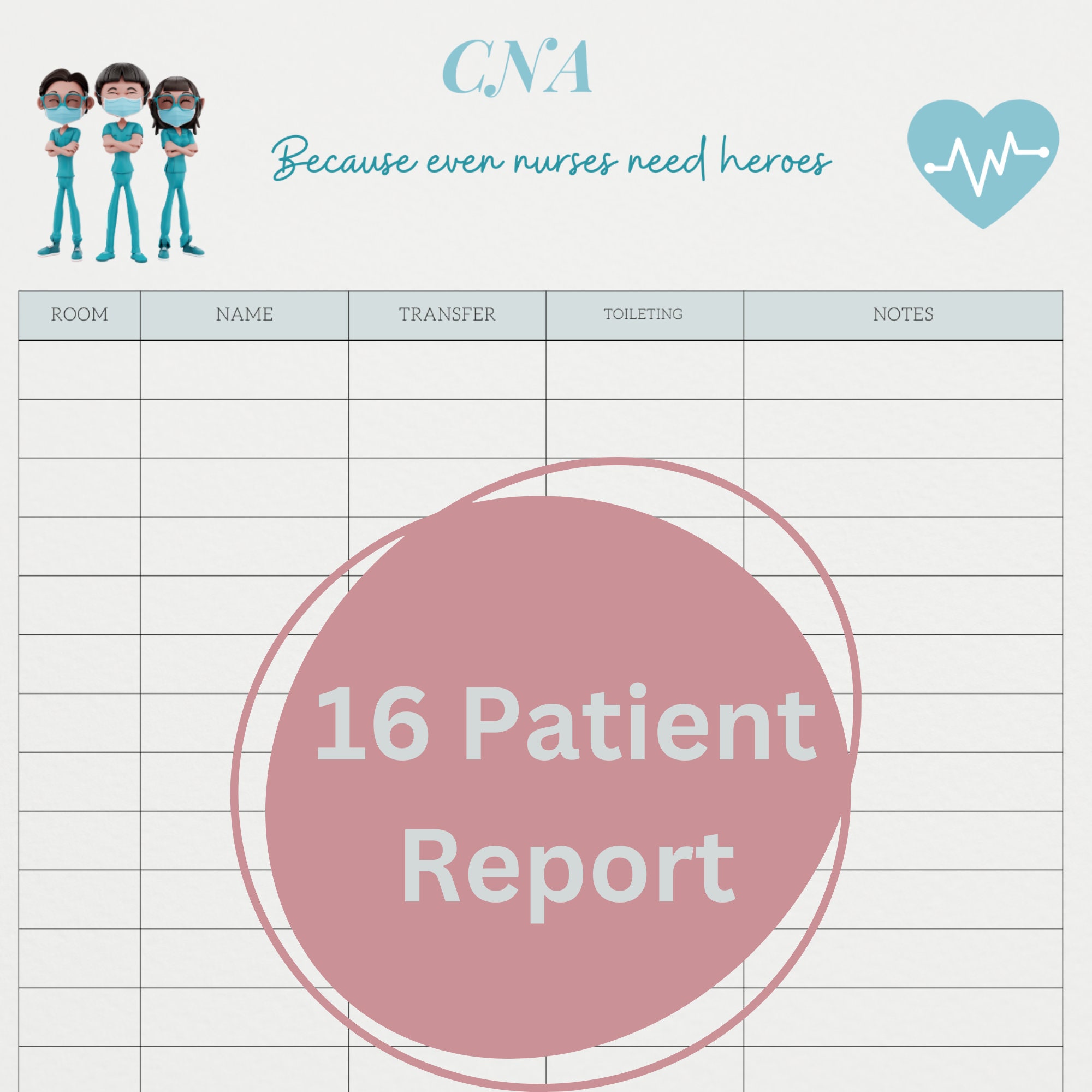CNA Report / PCT Report Sheet / Nursing Aide / Shift Change / LTC / Snf ...