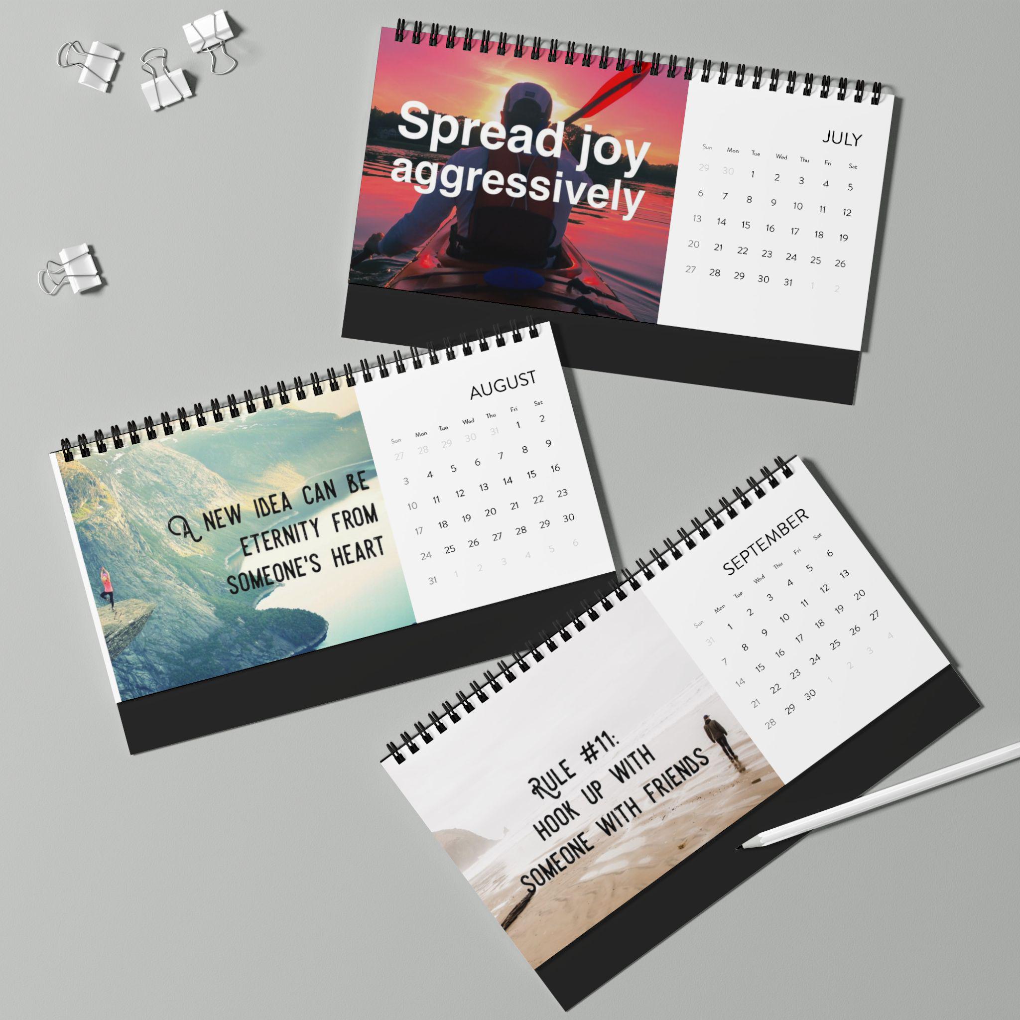 AI Inspirational Quotes 2025 Desktop Calendar - Etsy