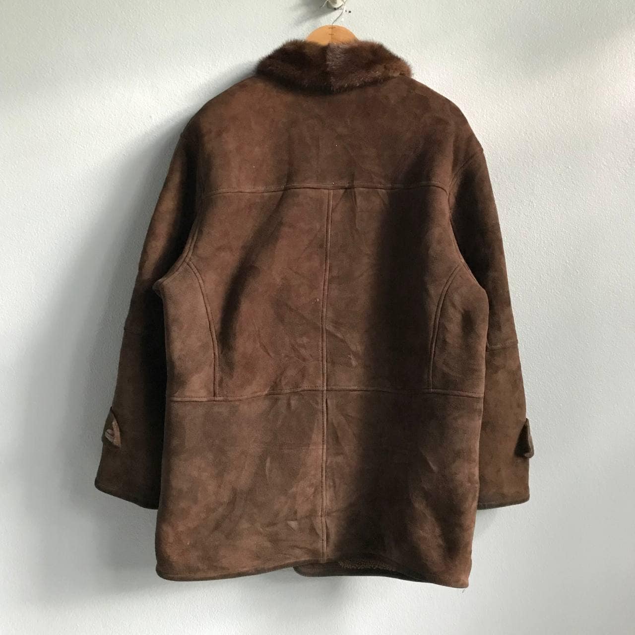 Vintage Korean Shearling Coat, Tradong Brown Suede & Fur Jacket, 80s ...