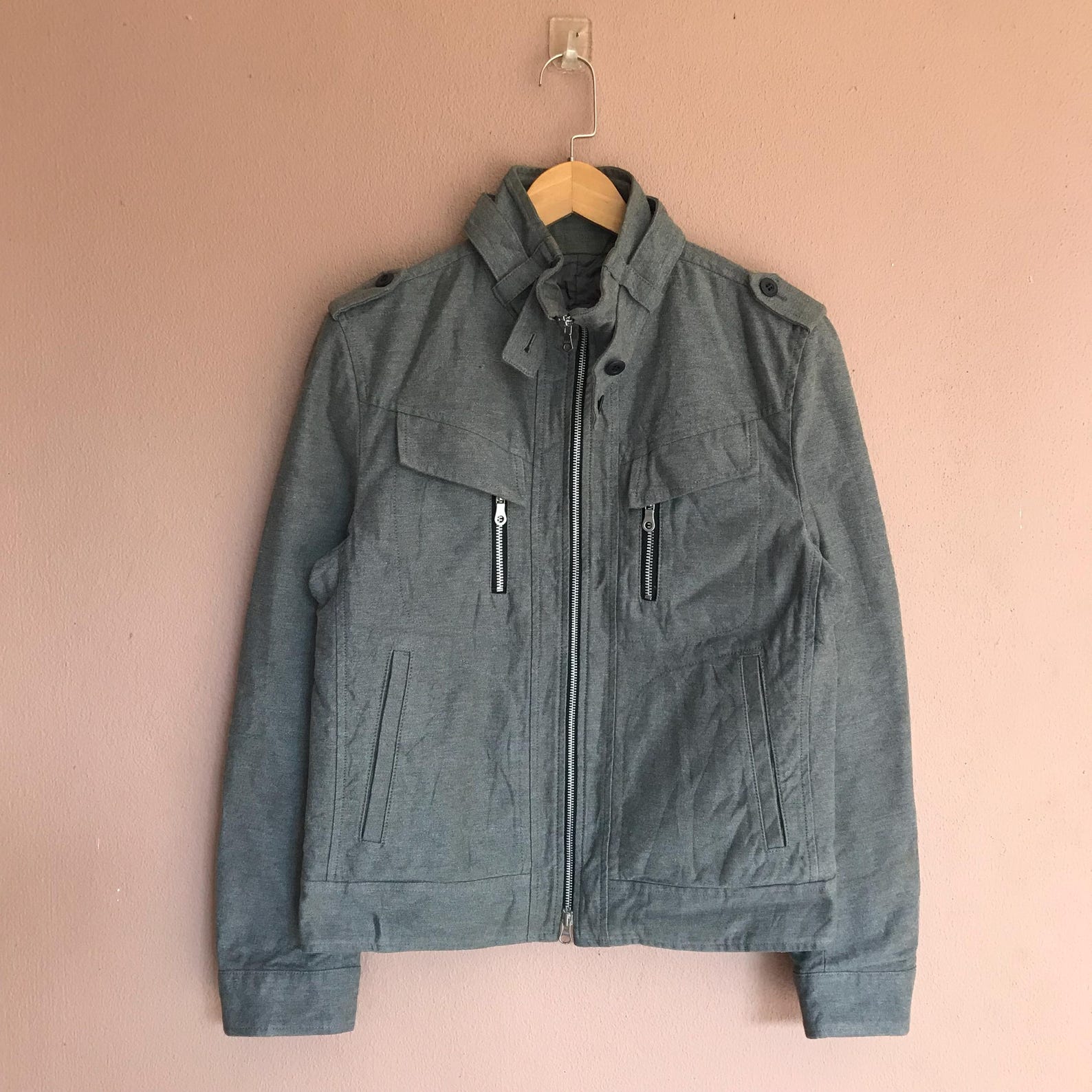 Men's Melrose Motorcycle Jacket, Premium Cotton Biker Jacket, Vintage ...