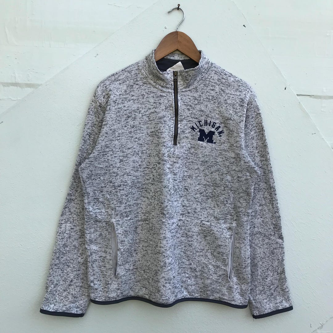 Champion University of Michigan Quarter-zip Pullover, Heathered Gray ...