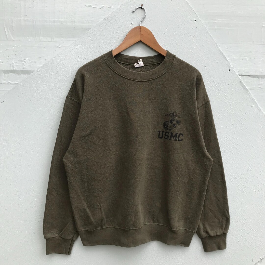 Vintage USMC Military Sweater, Olive Green Marines Pullover, Semper Fi ...
