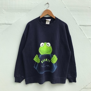 Large, Vintage Kermit the Frog Sweatshirt, 90s Graphic Muppets Crewneck ...