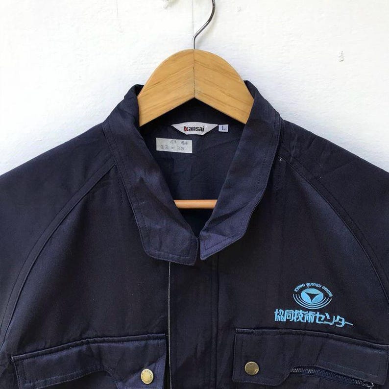 Large, Vintage Kansai Workwear Jacket, Japanese Uniform Coat ...