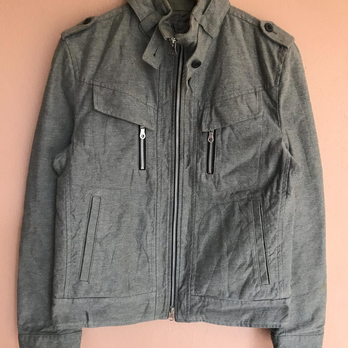 Men's Melrose Motorcycle Jacket, Premium Cotton Biker Jacket, Vintage ...