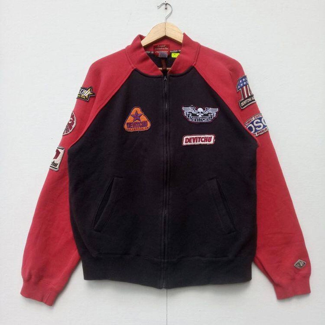 Vintage Devitchu Los Angeles Big Logo Sweater Zip up Pullover ...