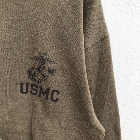 Vintage USMC Military Sweater, Olive Green Marines Pu… - Gem