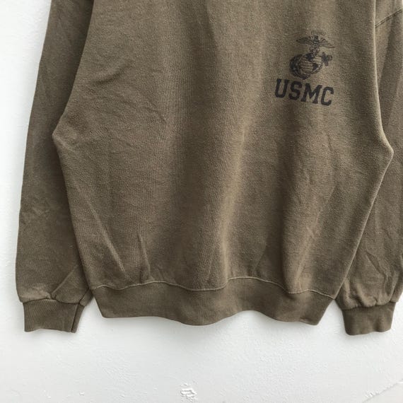 Vintage USMC Military Sweater, Olive Green Marines Pu… - Gem