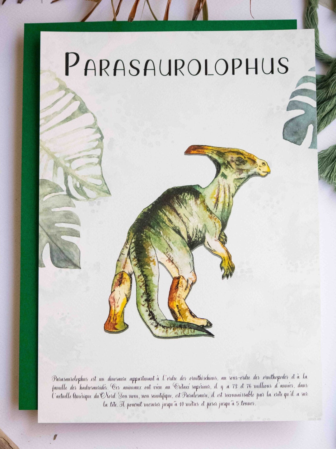 WATERCOLOR Paralosaurus Dinosaur Poster - Etsy