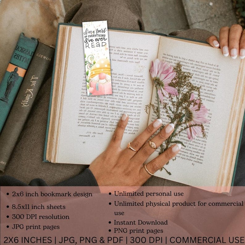 Gnome Printable Bookmarks|digital Download JPG Bookmark Sheets|kids ...