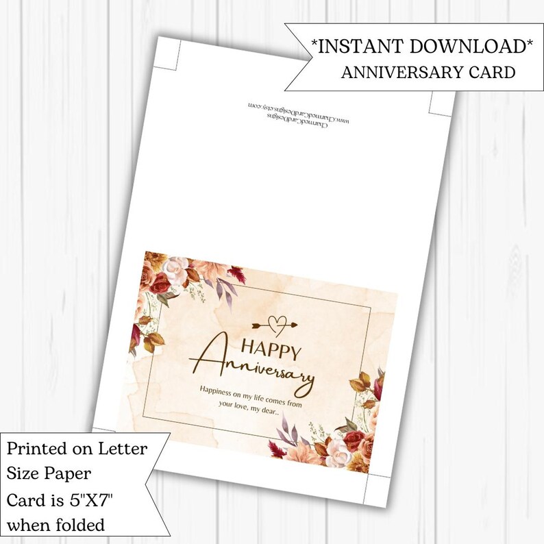 Happy Anniversary Card Printable | Romantic Card for Spouse or Partner ...