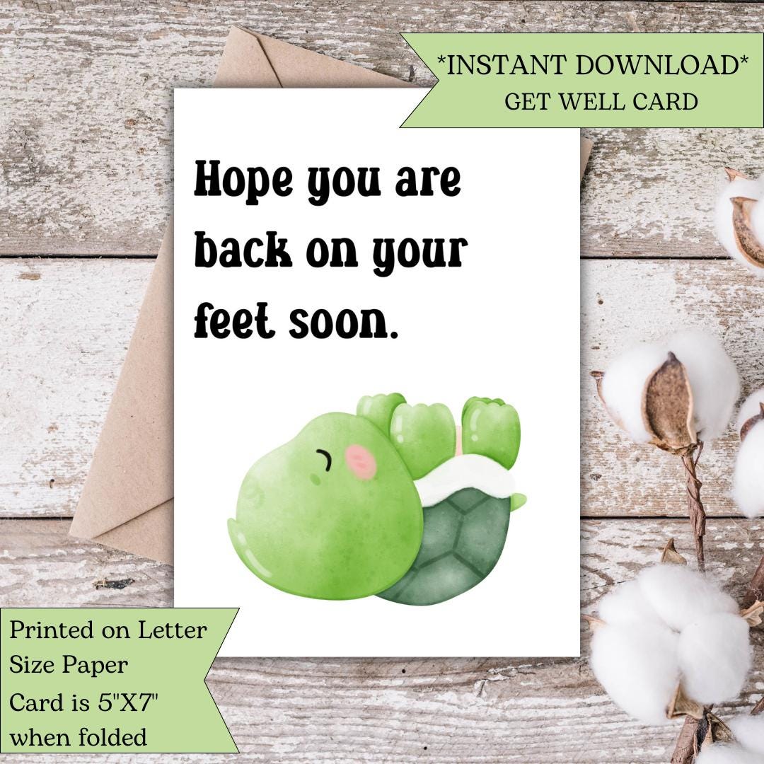 Get Well Soon Card, Funny Get Well Card, Printable Get Well Card ...