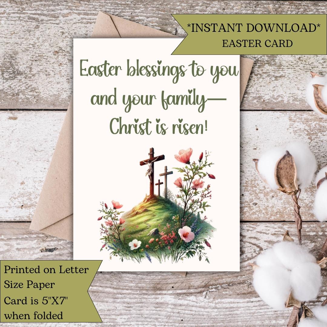 Printable Scripture Easter Blessings Card | Happy Easter Religious ...