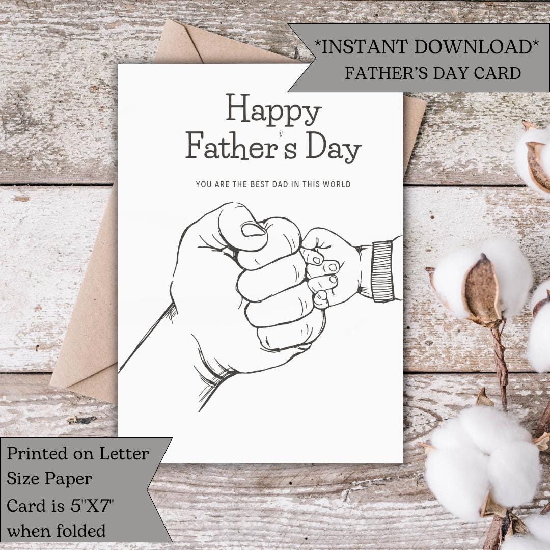 Best Dad Ever Printable Card | Dad Appreciation Card | Perfect for Dad ...