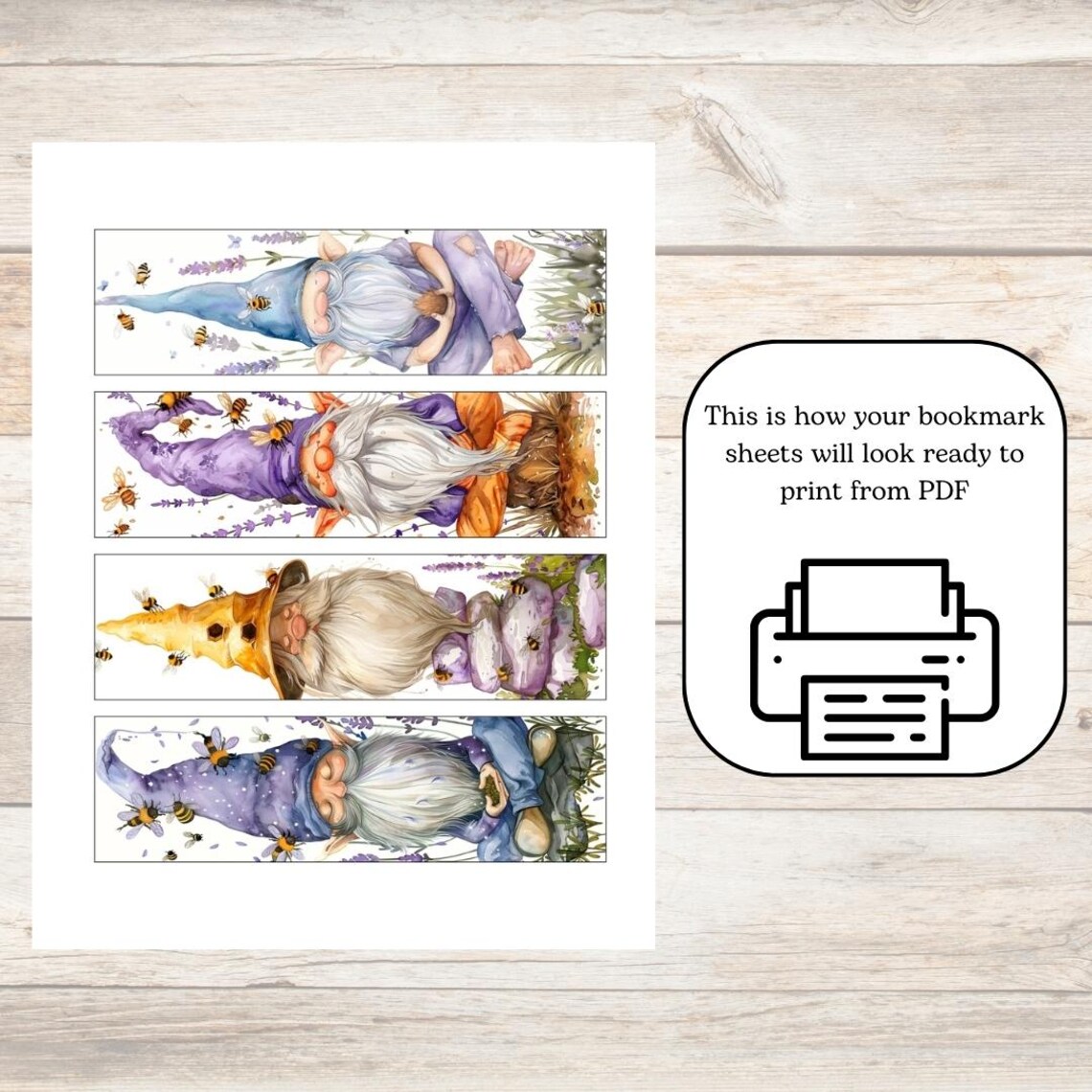 Cute Garden Gnome Bookmarks Printable for Kids and Adults | Unique ...