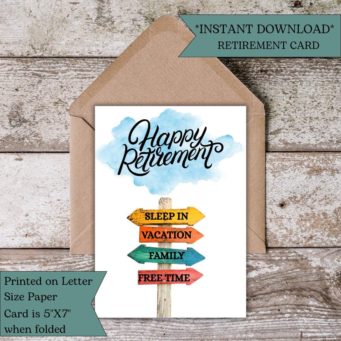 Printable Retirement Card | Blank Retirement Card | Retirement Card ...
