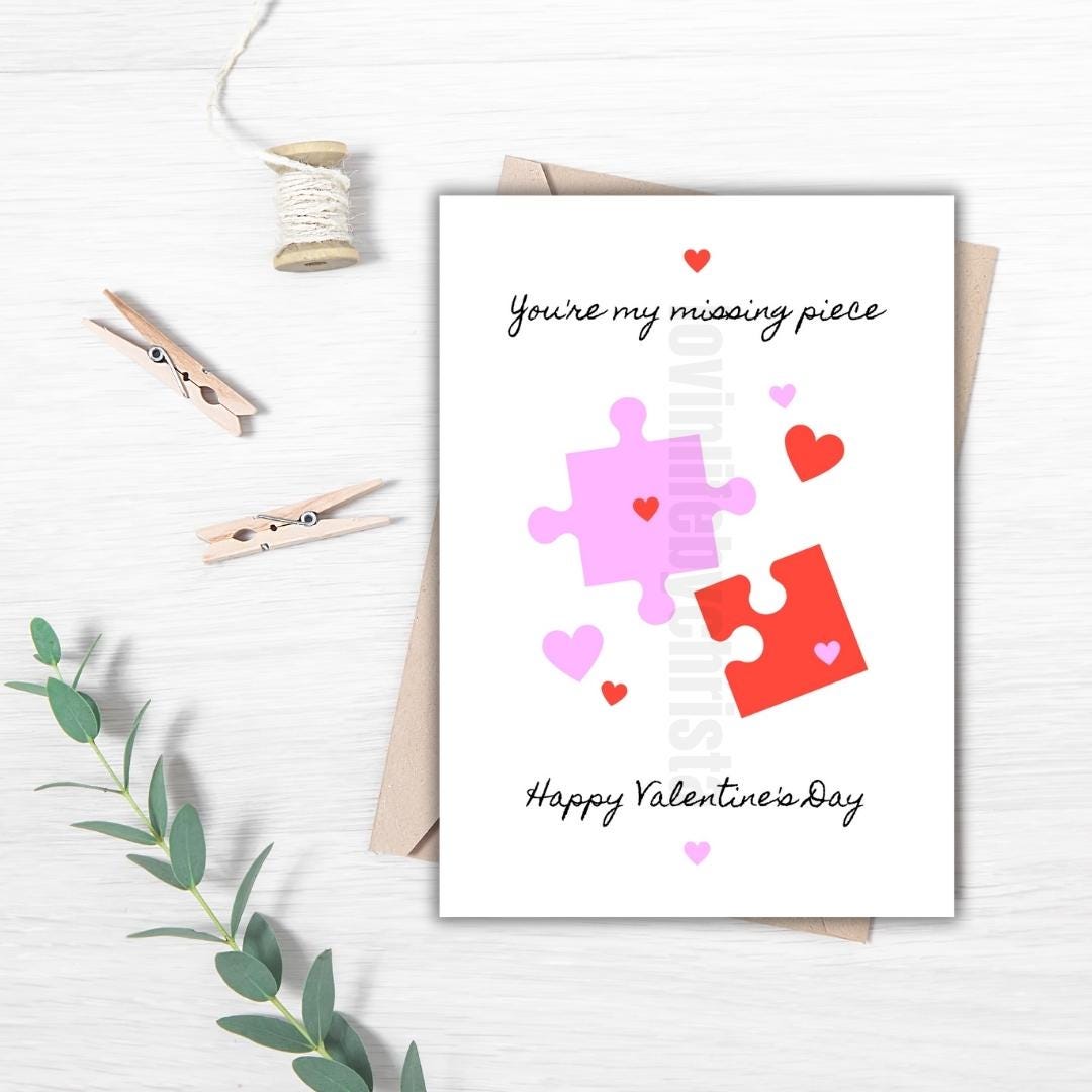 Missing Piece Valentines Day Cardvalentine's Dayvalentines Day Card14th ...