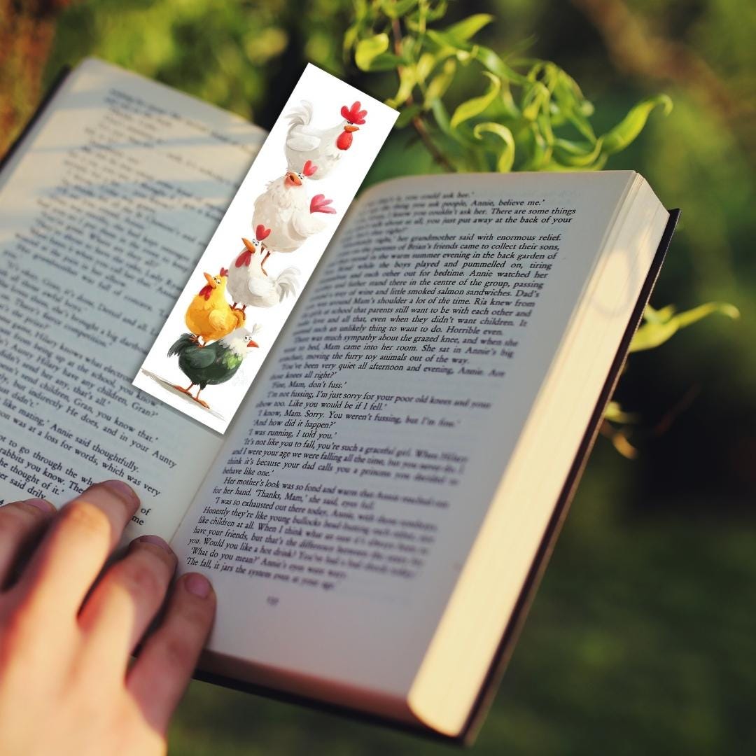 Funny Chicken Bookmarks Printable Set | Farm Animal Bookmark Bundle ...